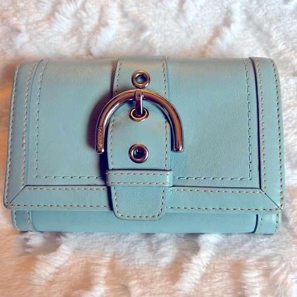 Coach | Bags | Coach Pale Blue Wallet 55 X 4 | Poshmark
